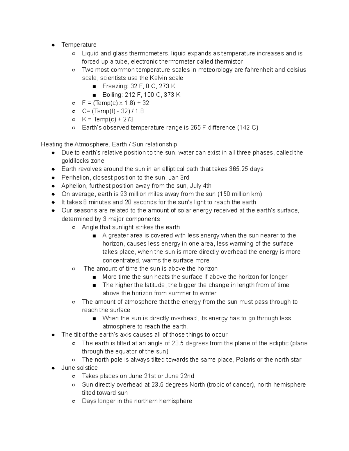 Meteorology notess - dan leathers - Temperature Liquid and glass ...