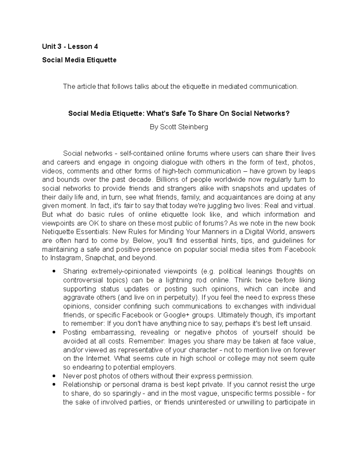 Social Media Etiquette and Tone of Voice and Attitude and Being a ...