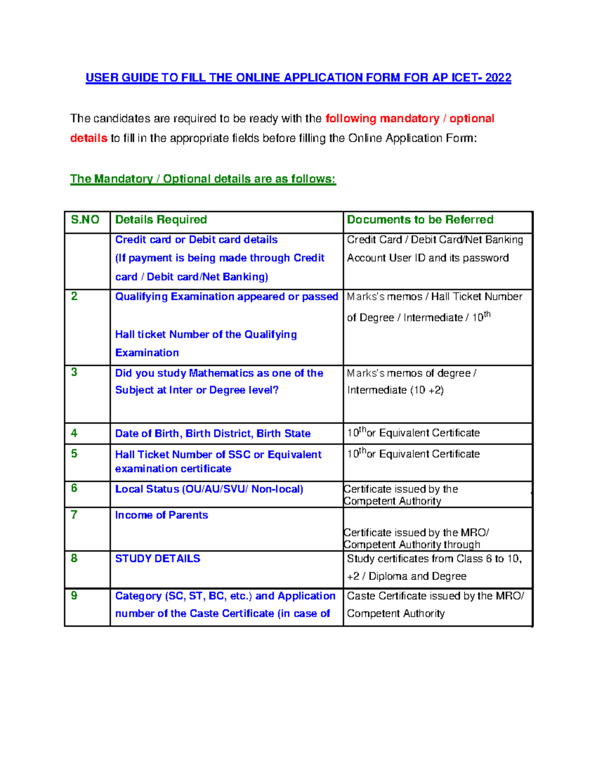 Apicet 2022 User Guide - USER GUIDE TO FILL THE ONLINE APPLICATION FORM ...
