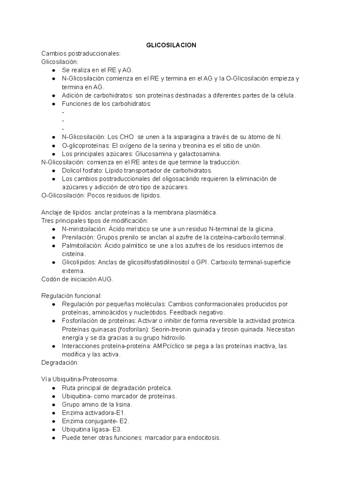 Glicosilación-Biología - GLICOSILACION Cambios postraduccionales ...
