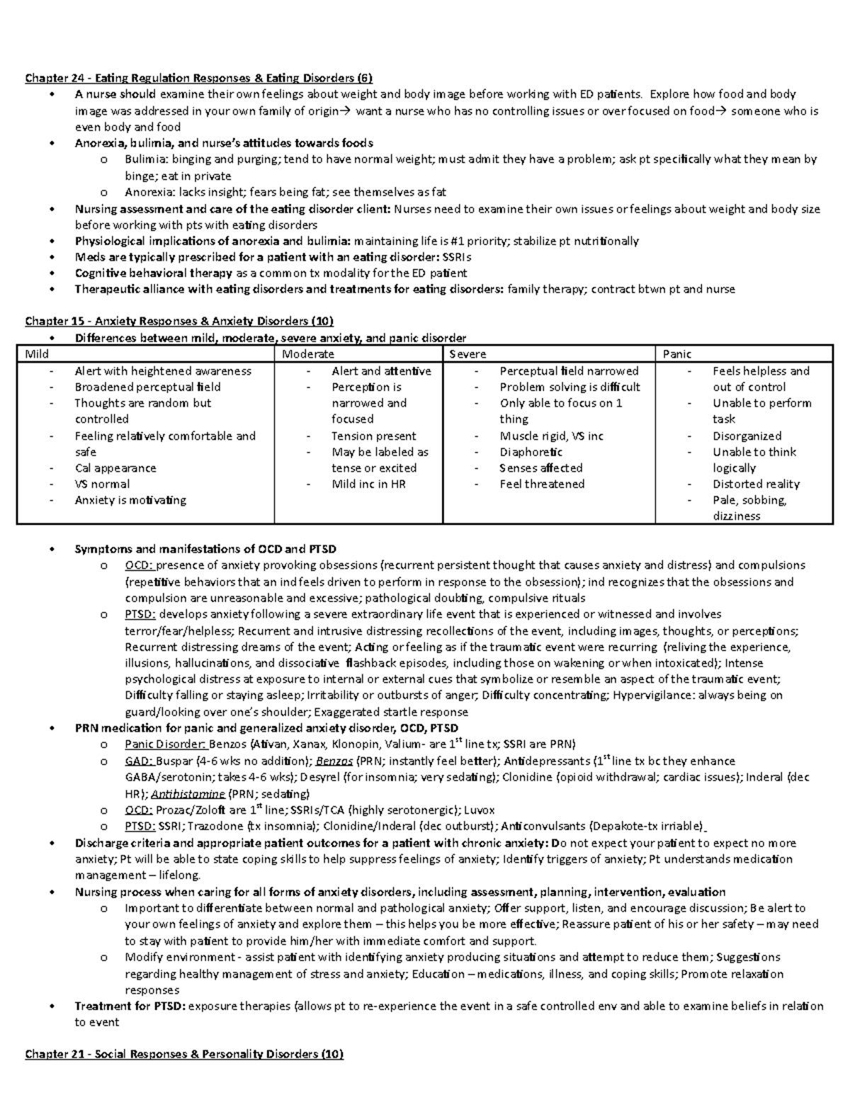 Nurs 358 Exam 3 Study Guide - Chapter 24 - Eating Regulation Responses ...