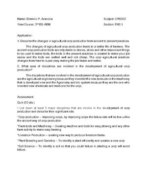 Chapter 1 crop production and management - MSU GENSAN - Studocu