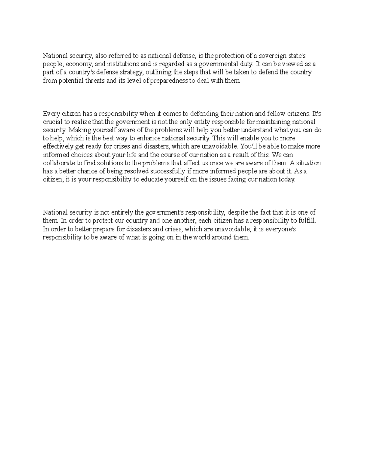 National security - It can be viewed as a part of a country's defense ...