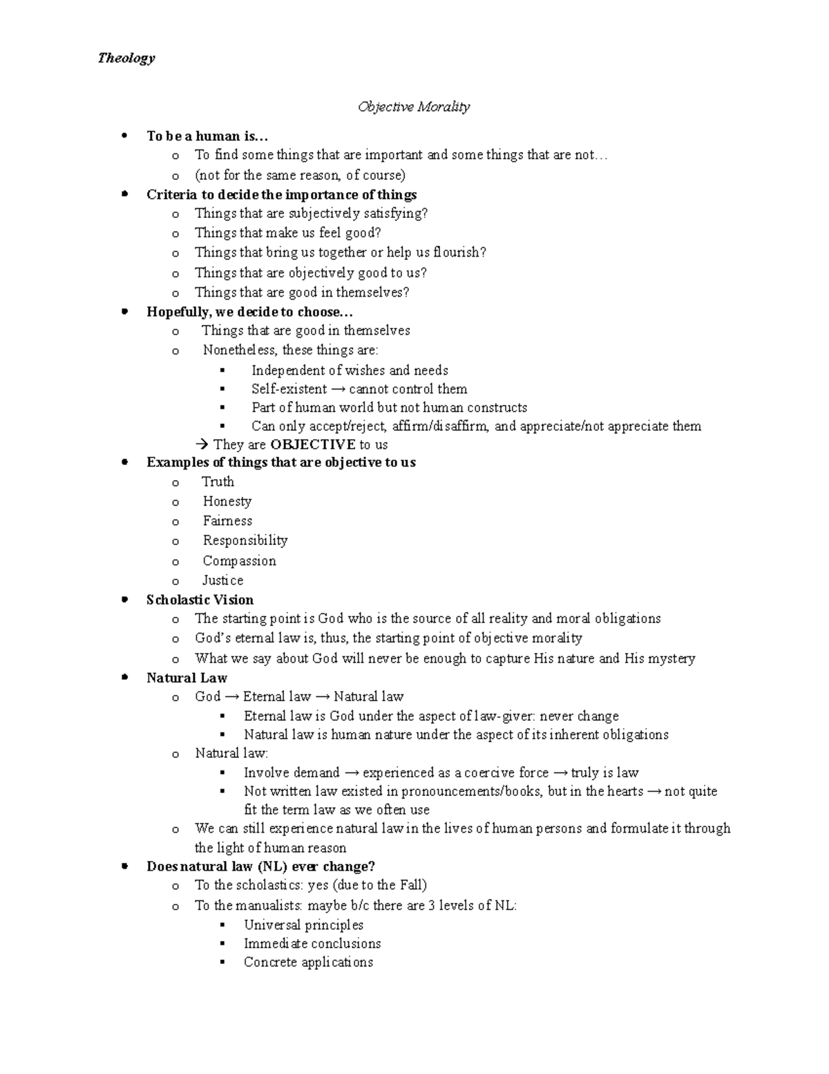 Objective Morality - Tran - Theology Objective Morality To be a human ...
