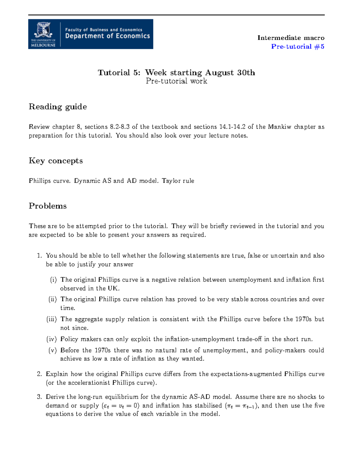 Pretutorial 5 - Intermediate macro Pre-tutorial # Tutorial 5: Week starting August 30th Pre ...