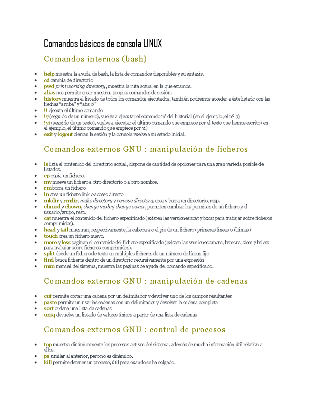 Comandos básicos de consola Linux para - Comandos básicos de consola ...