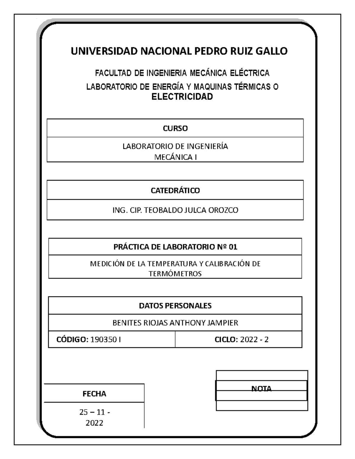 Informe tecnico Ensayo Nº 01- Benites Riojas Anthony Jampier ...