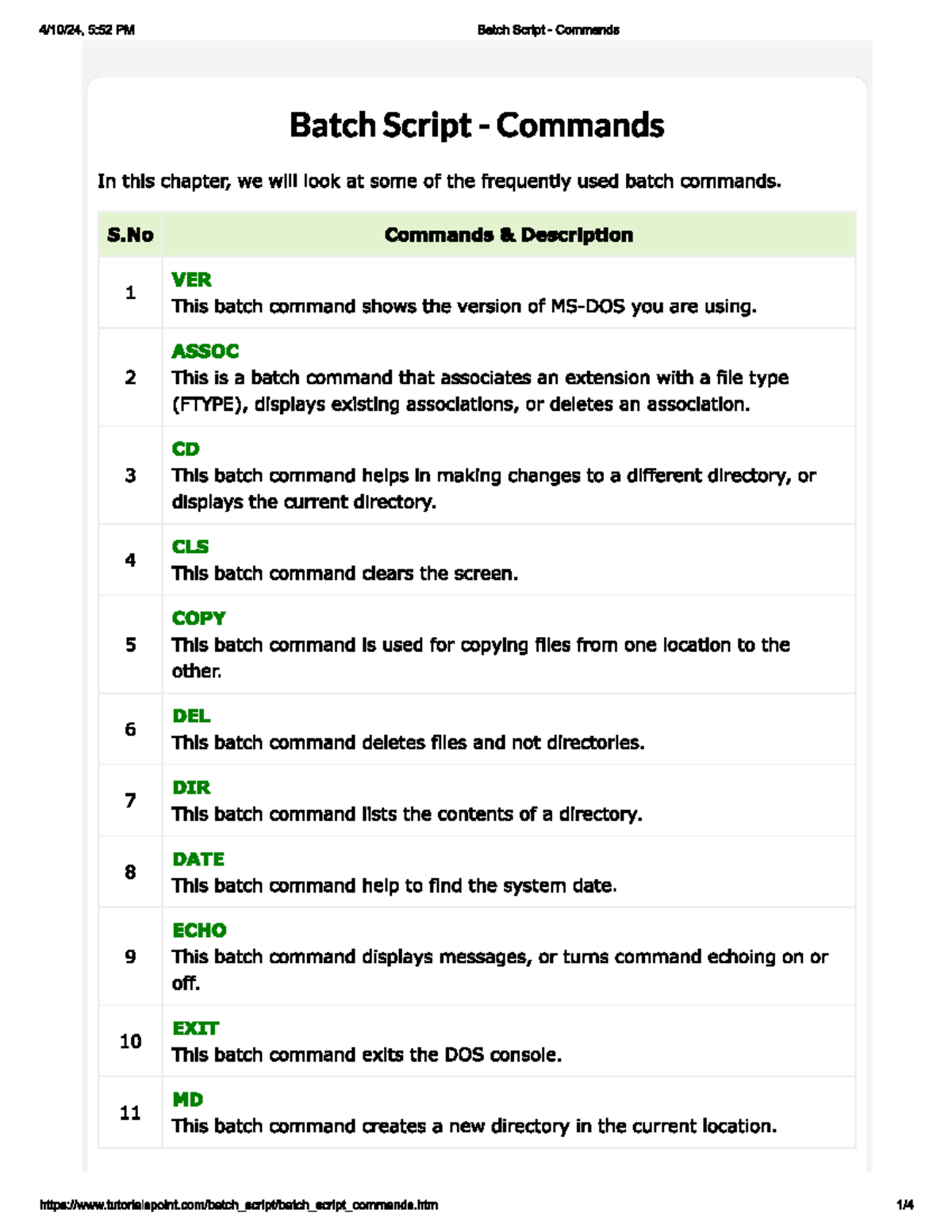 Batch command - Information Technology - Studocu