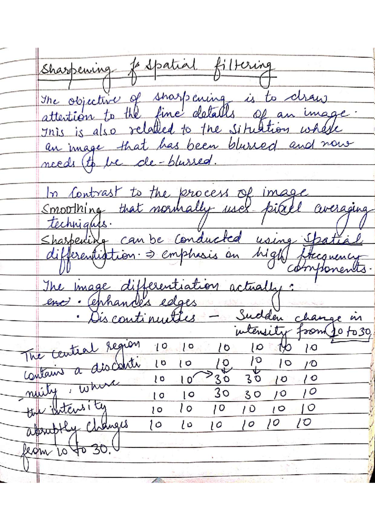Image Processing (KCS 062) Unit 2 Part 5 - sharpening f spatial filtering The objective of - Studocu