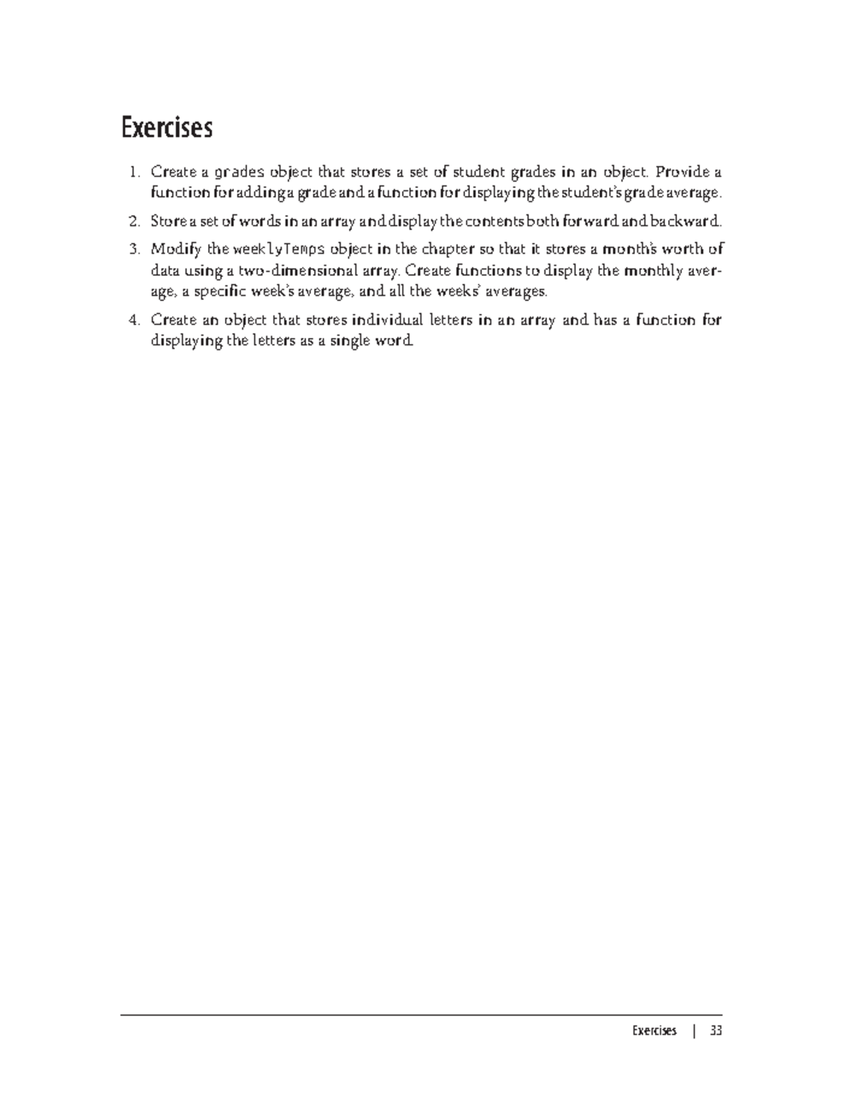 Data Structures And Algorithms With Java Script Exercises 1 Create A Grades Object That 3749