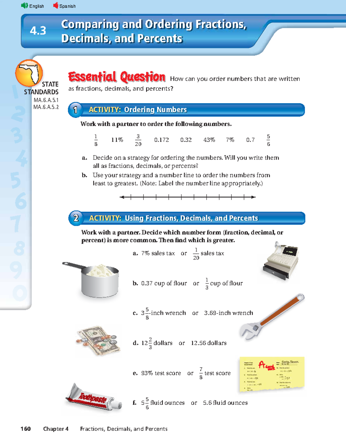 Percentage,decimal notes - 160 Chapter 4 Fractions, Decimals, and ...