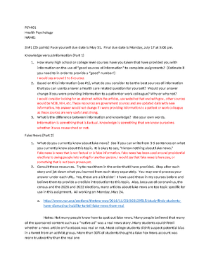 MCOL SI #15 PSY 401 - conclusions reached for the research that was ...