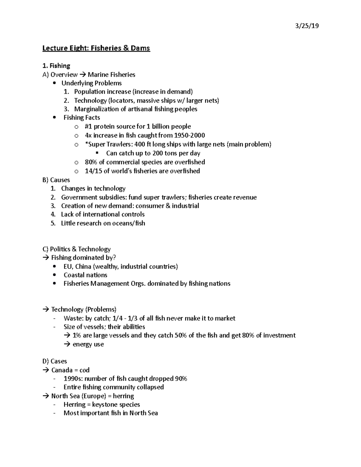 Lecture 8 - Fisheries and Dams - Lecture Eight: Fisheries Dams 1 ...