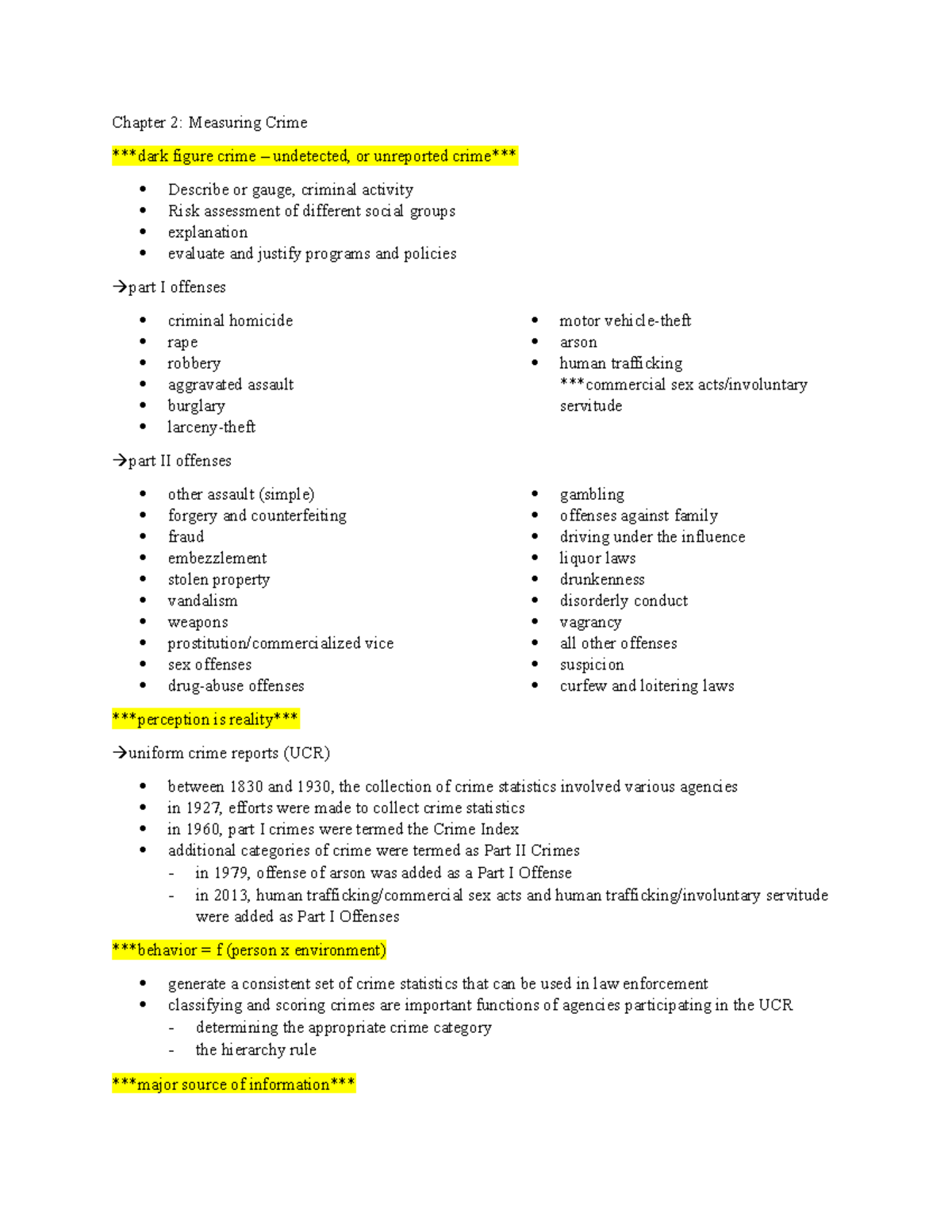Chapter 2 - Measuring crime. - Chapter 2: Measuring Crime dark figure ...