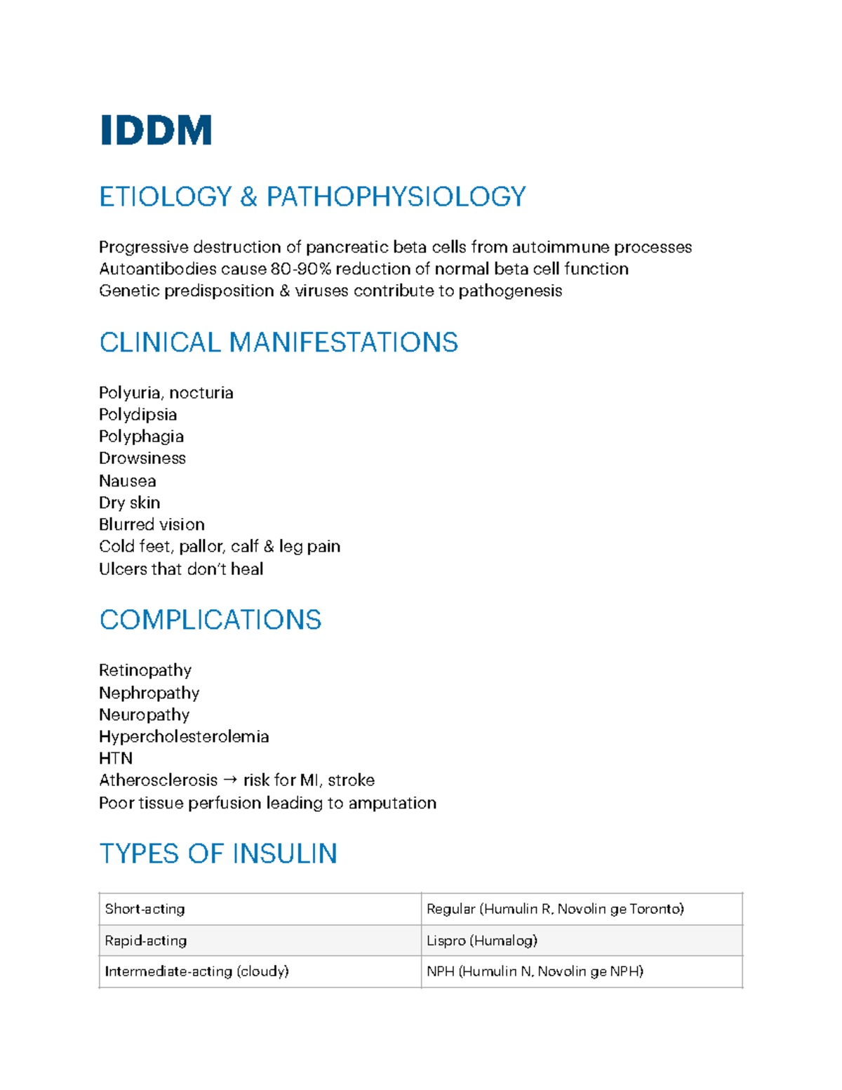 Module 6 - IDDM ETIOLOGY & PATHOPHYSIOLOGY Progressive destruction of ...