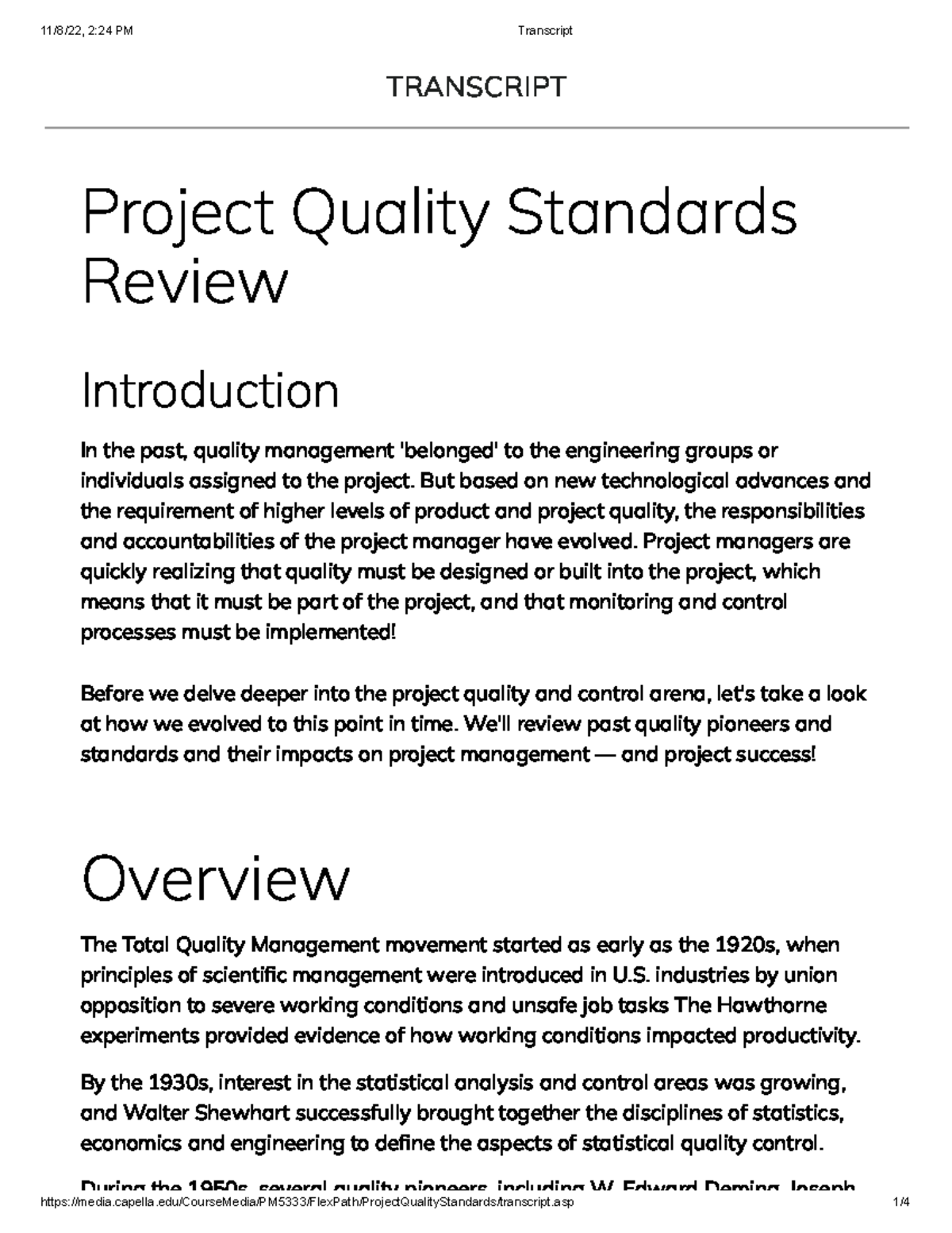 Activity Project Quality Standards Review Transcript Deprecated Api Usage The Svg Back End