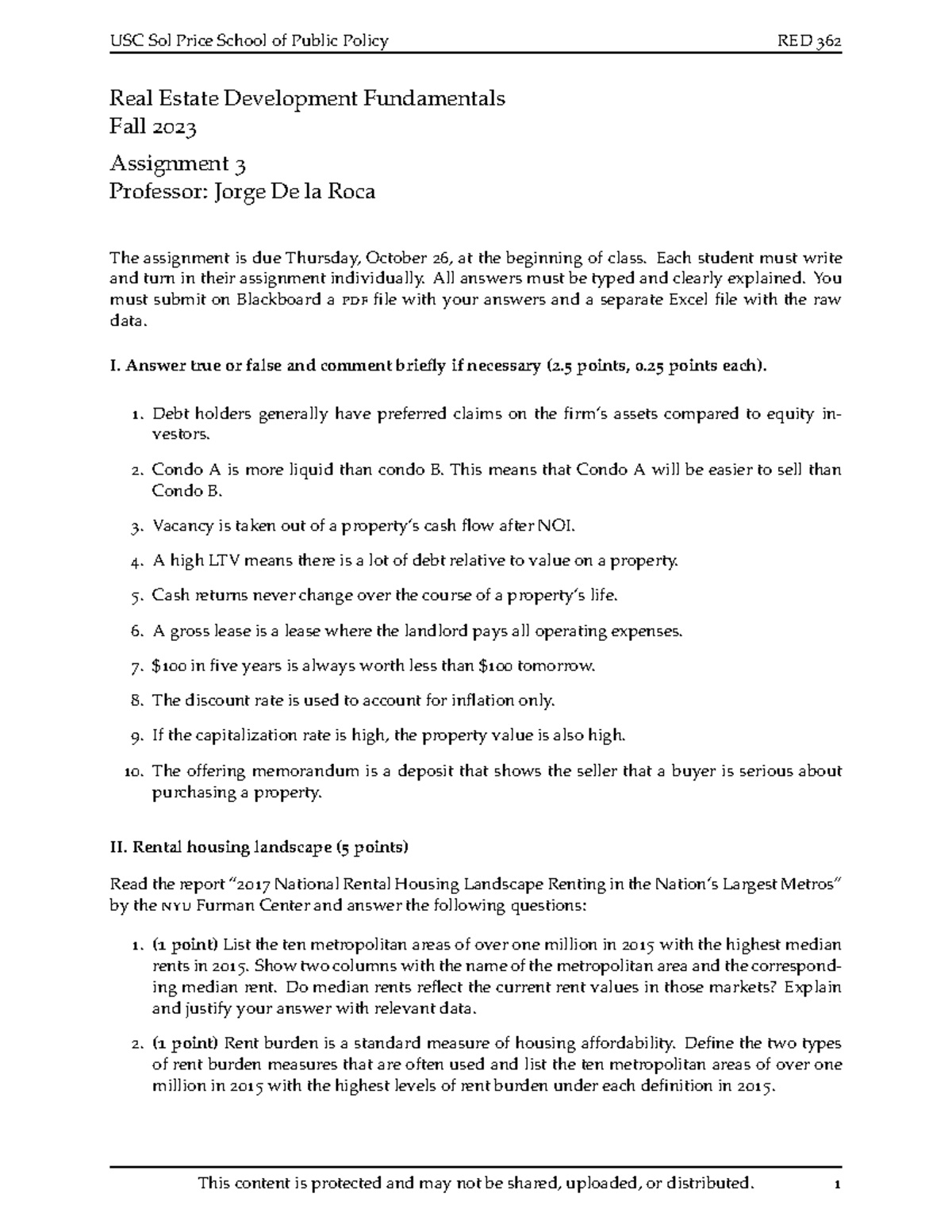 Assignment 3 Guidelines - USC Sol Price School of Public Policy RED 362 ...