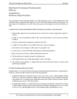 Assignment 1 Guidelines - USC Sol Price School of Public Policy RED 362 ...