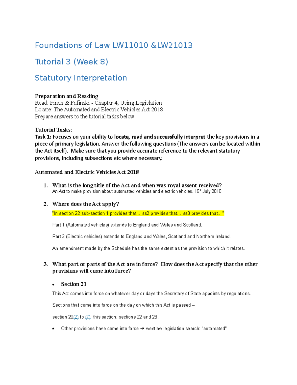 FOL -Tutorial 3 - Statutory Interpretation Task - Foundations of Law ...