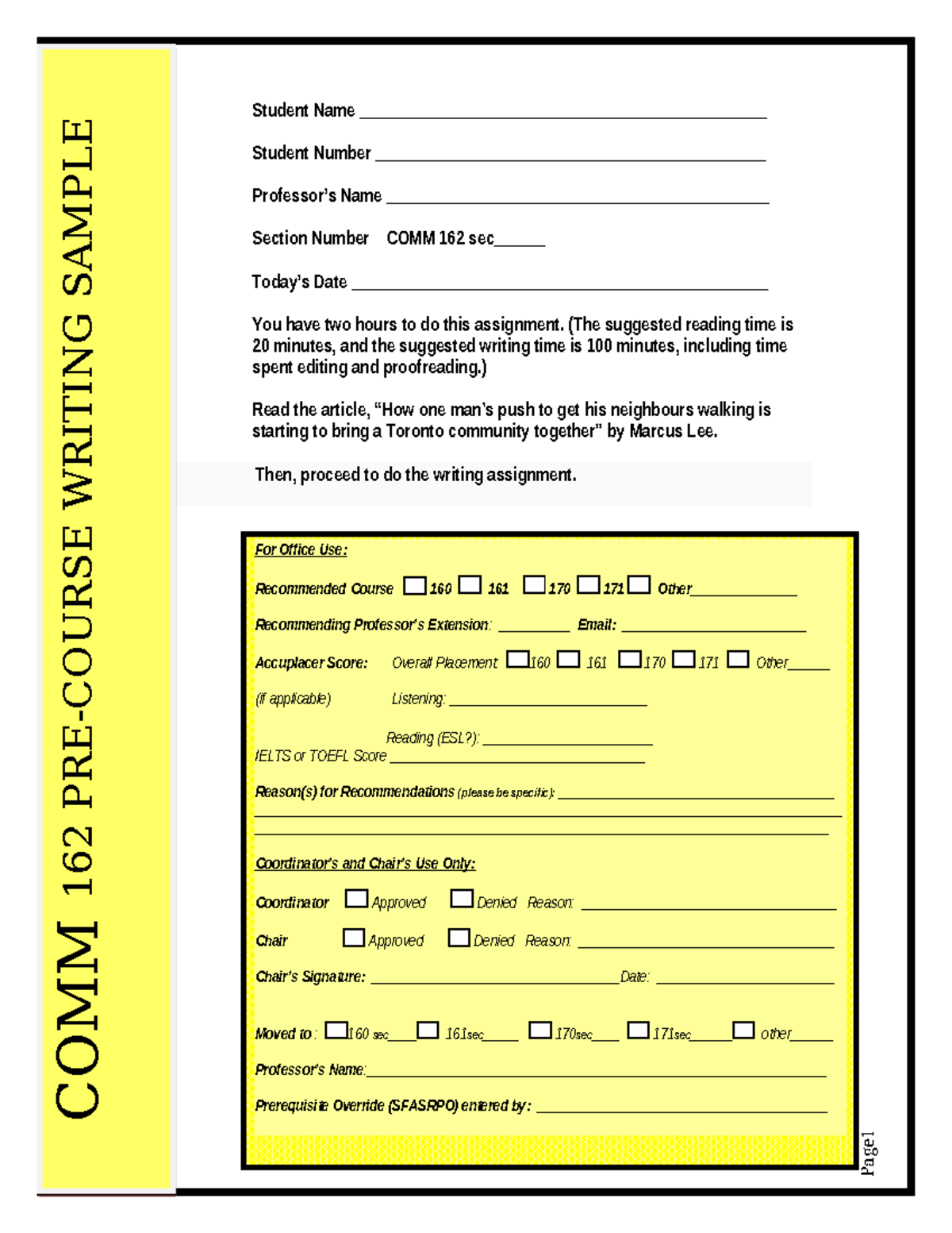 COMM 162 WK1 PWS F21 - It is mandatory notes - 1 Student Name - Studocu