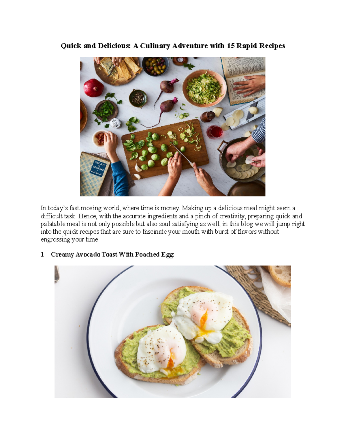 Blog2- 15 rapid recipes - Quick and Delicious: A Culinary Adventure ...