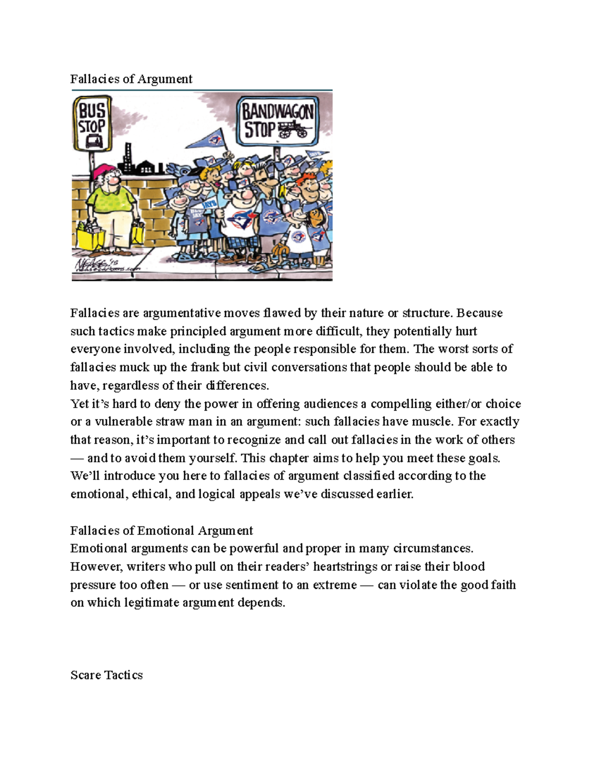 Rhetoric and Composition notes 11 - Fallacies of Argument Fallacies are ...