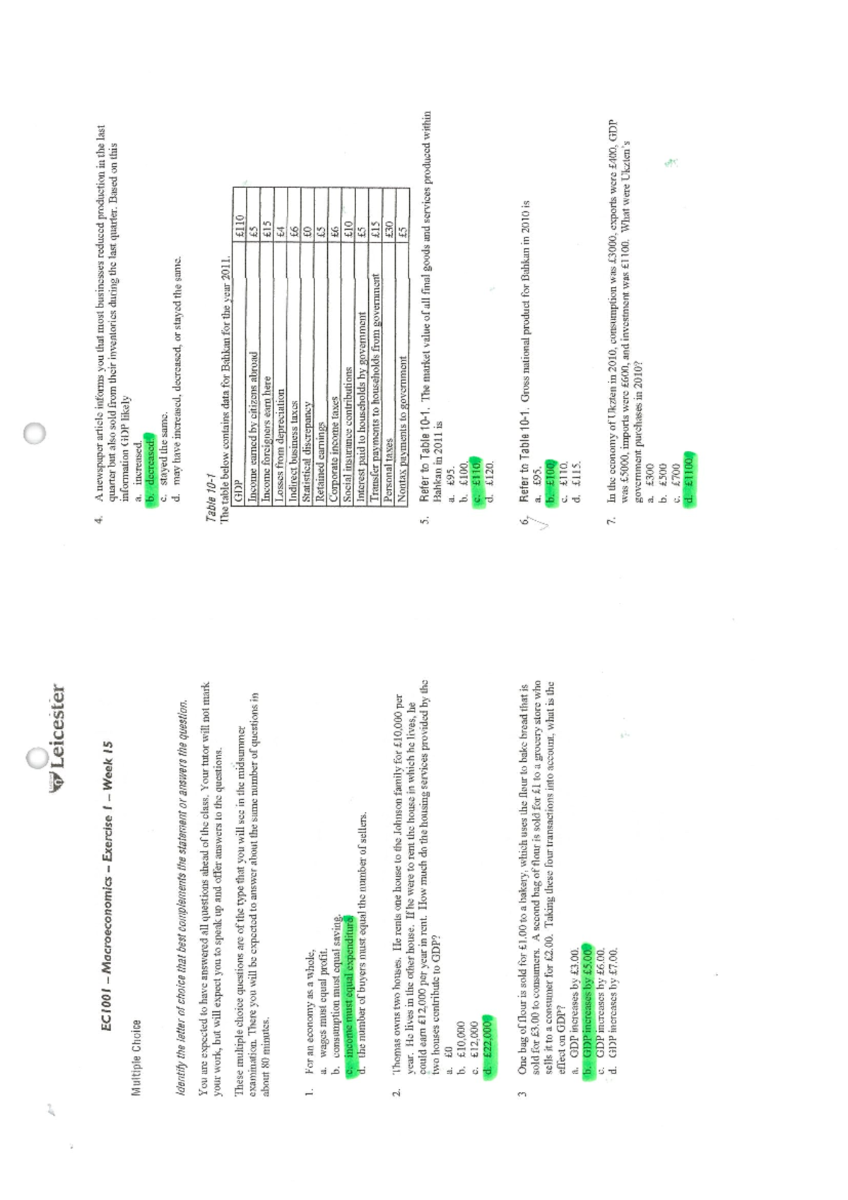 Exam 2012, questions and answers - tutorials 1-4 with question sheets ...