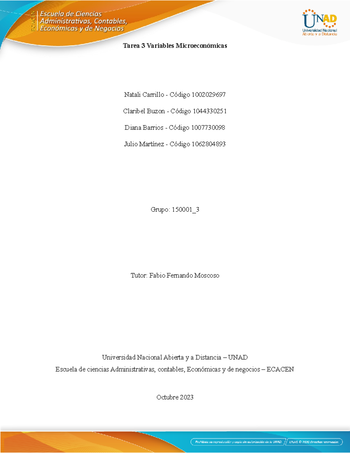 Tarea 3 Variables Microeconómicas - Se analizará la Ley de Oferta y su ...