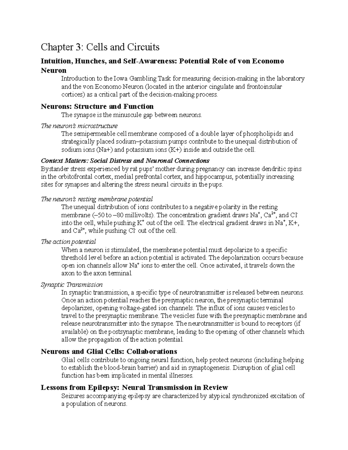 Lambert 1e Ch03 Outline - Chapter 3: Cells and Circuits Intuition ...