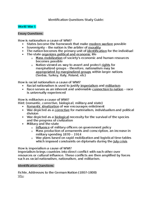 WSA WI 2018 HIS11 SG WWI - study guide - Chaidie Petris IB Modern ...