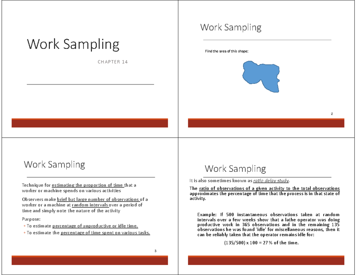 007 Work Sampling - Work Sampling CHAPTER 14 Work Sampling 2 Find the ...