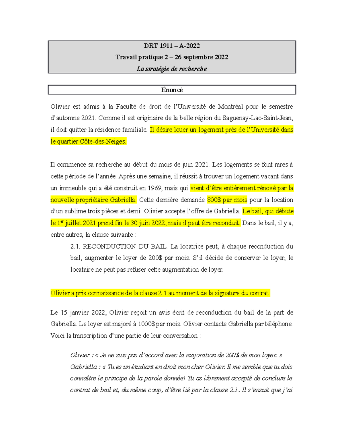 TP2 énoncé - lol - DRT 1911 – A- Travail pratique 2 – 26 septembre 2022 La stratégie de ...
