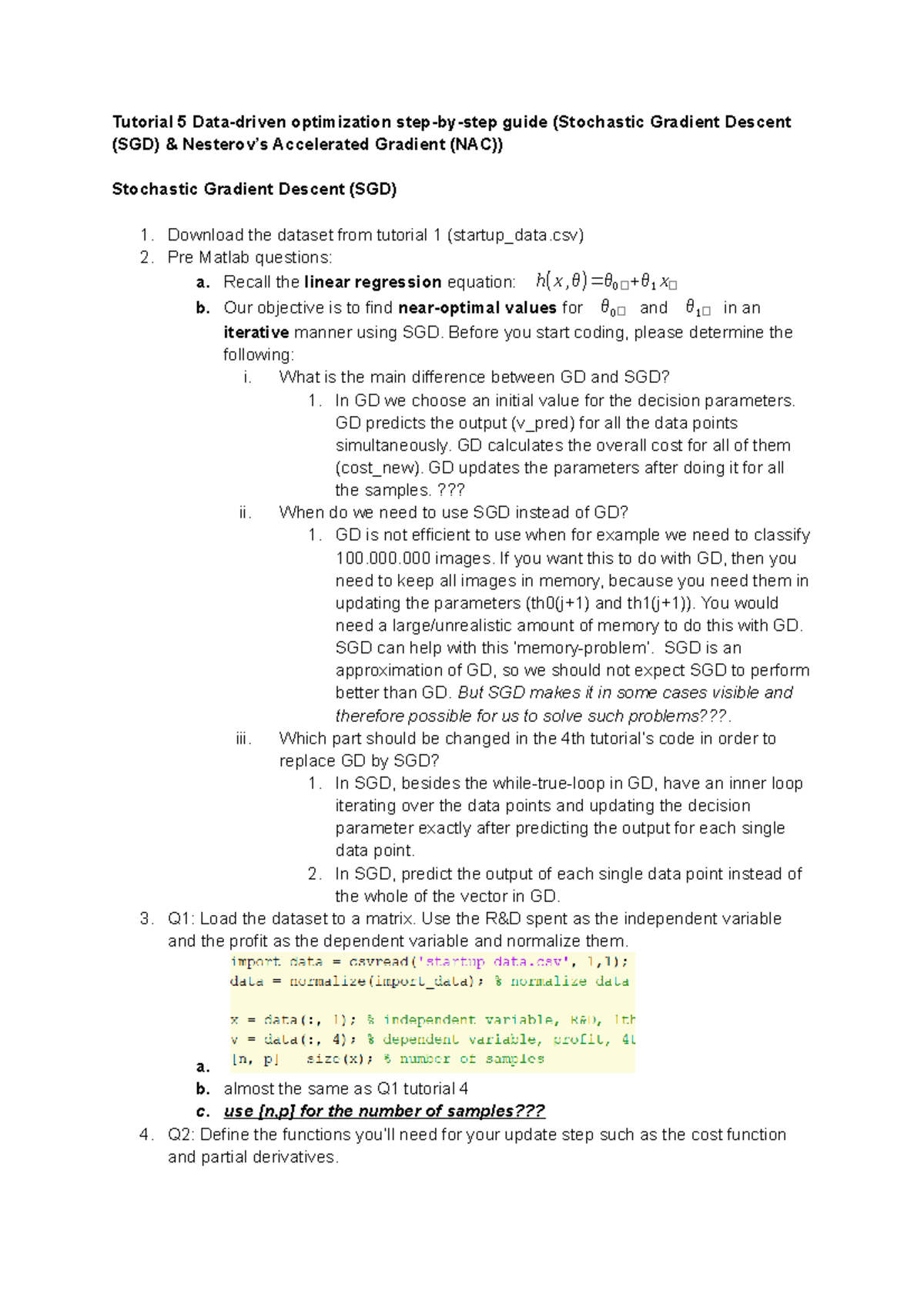 Tutorial 5 Data-driven optimization step-by-step guide (Stochastic ...