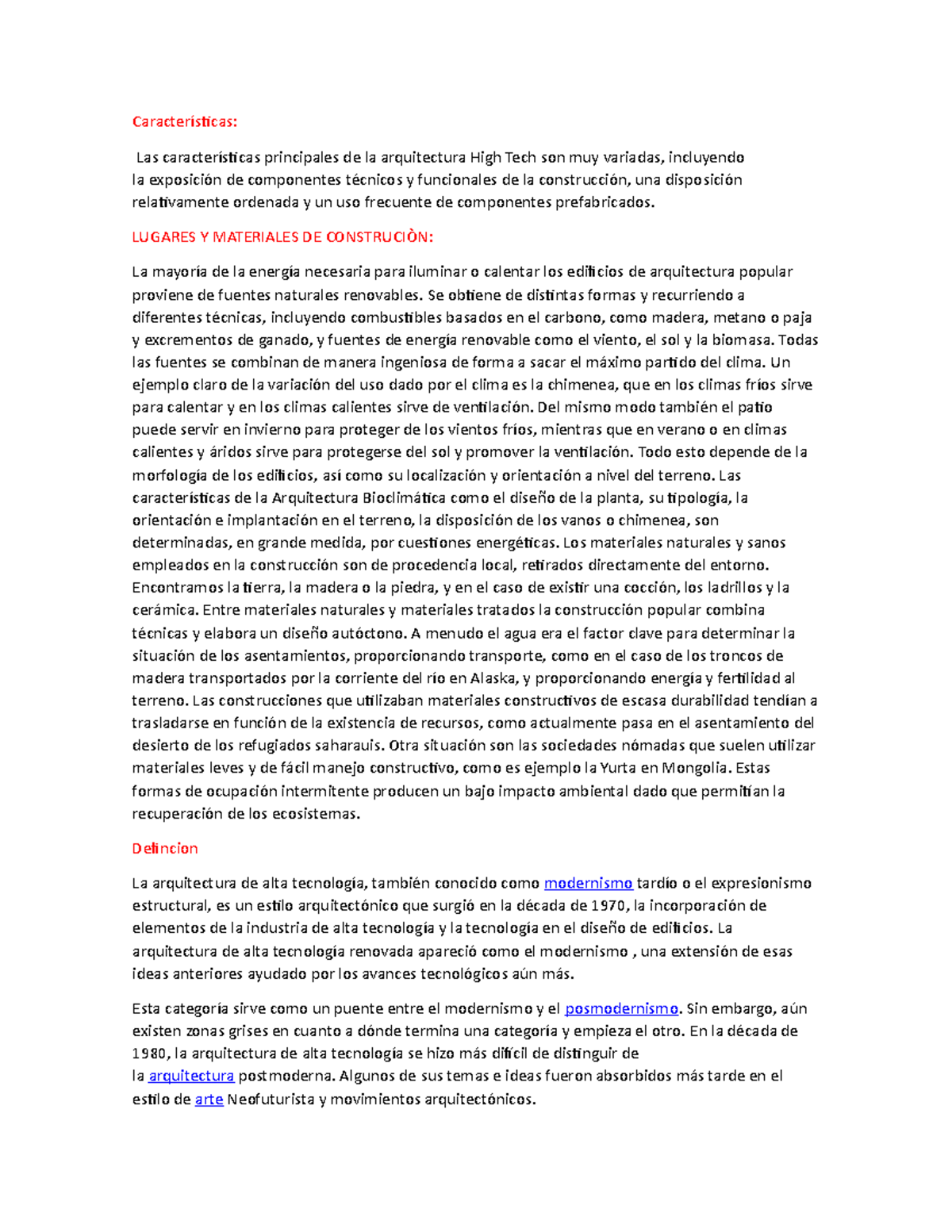 Hightech - rfrfrf - Características: Las características principales de ...