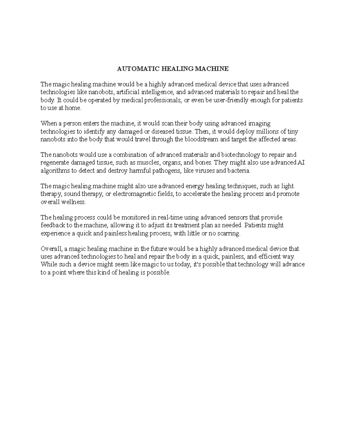 Automatic- Healing- Machine - AUTOMATIC HEALING MACHINE The magic ...