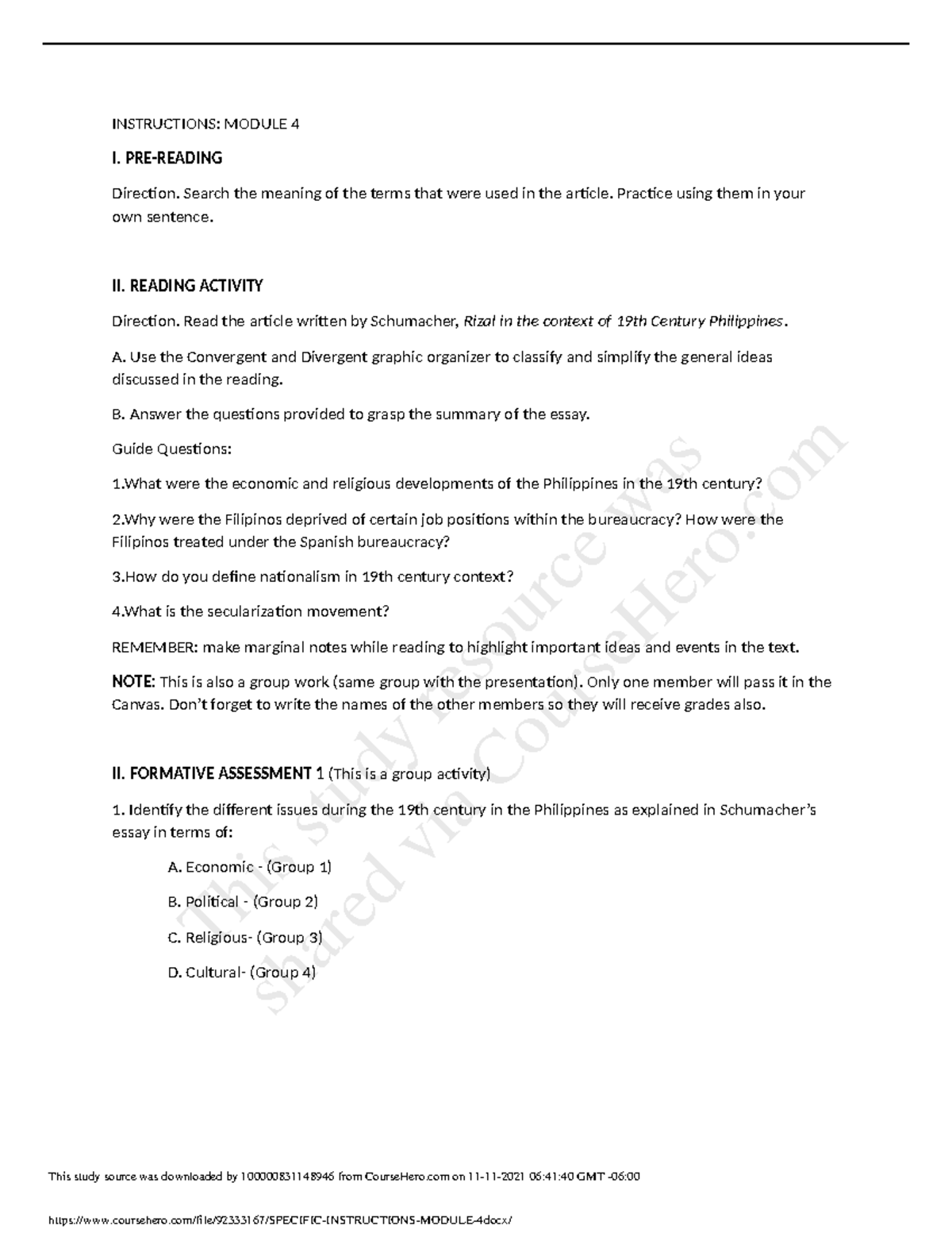 Specific Instructions Module 4 - Research Methods - Studocu