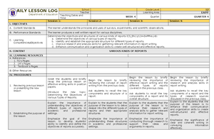 EAPP Quarter 4 WEEK5 - Daily Lesson Log - DAILY LESSON LOG Department ...