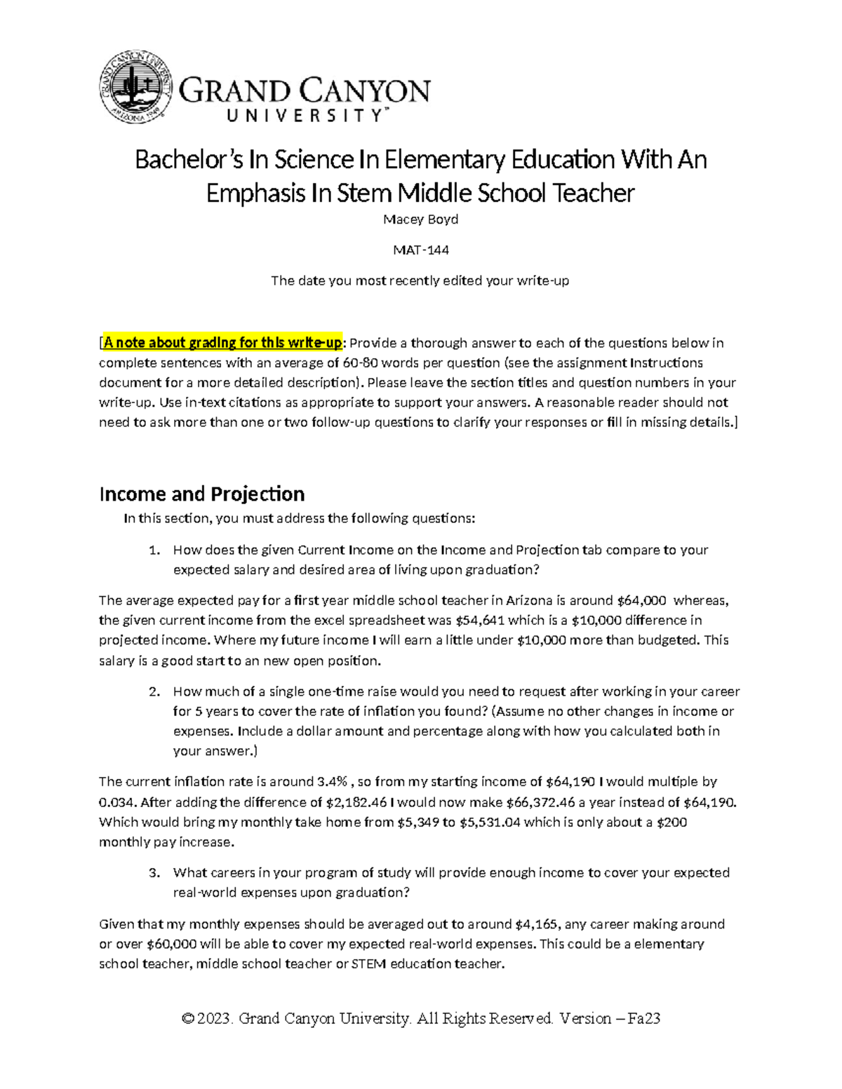 MAT-144 MA2 Write Up - Assignment - Bachelor’s In Science In Elementary ...
