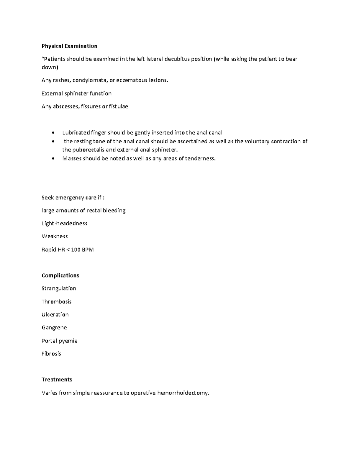 Haemorrhoids 2 - These are lecture notes - Physical Examination ...