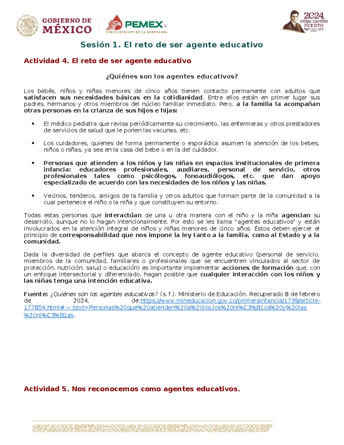 Recursos Sesión 1 - el reto de ser agente educativo y la formacion ue ...