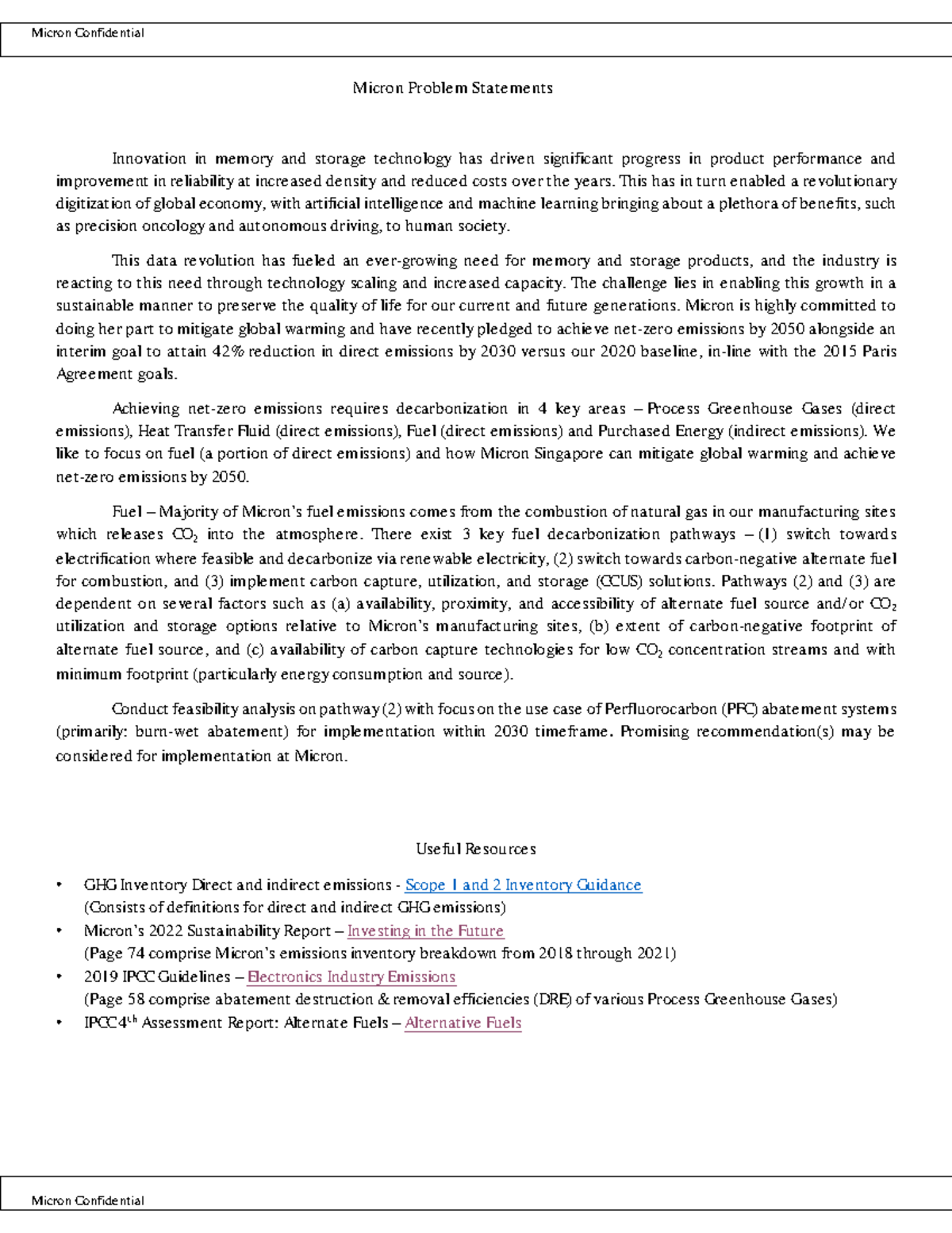 Micron Problem Statement - Jan 2023 - Micro n Pro ble m State m e nts ...