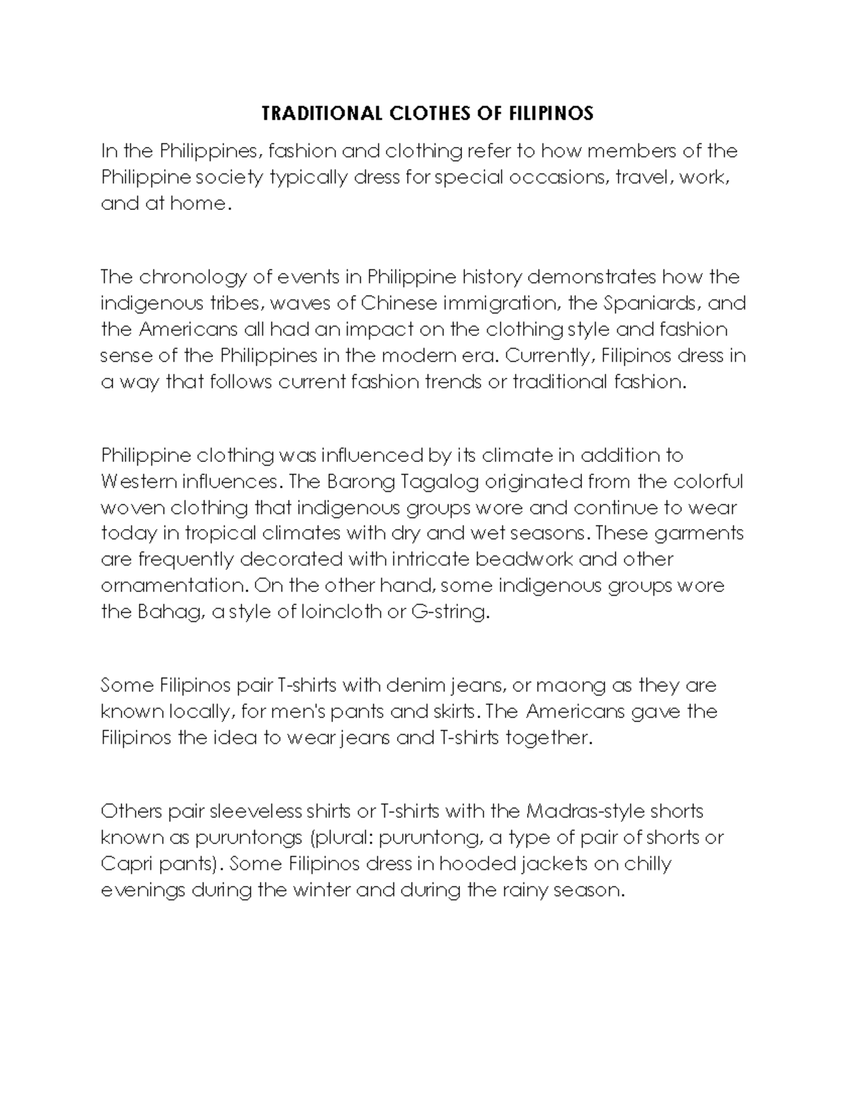 Traditional Filipino Attire - TRADITIONAL CLOTHES OF FILIPINOS In the ...