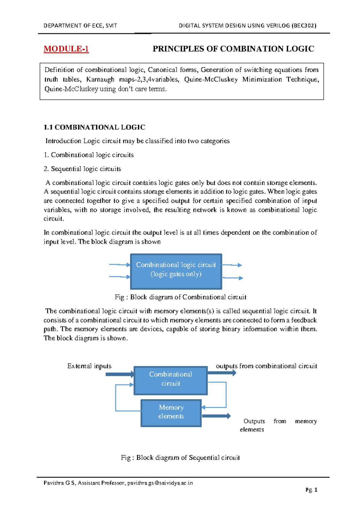 Module-1 DSDV (BEC302)-watermarkpdf - Pavithra G S, Assistant Professor ...
