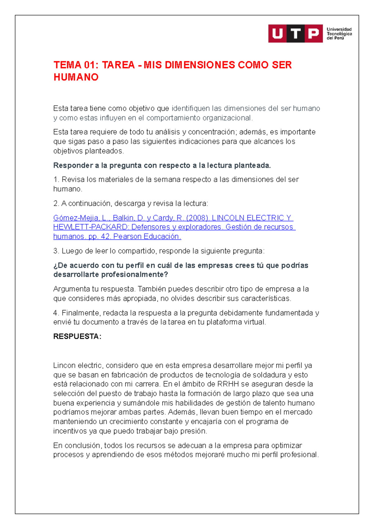 Tarea-Mis dimensiones como ser humano - TEMA 01: TAREA - MIS DIMENSIONES COMO SER HUMANO Esta ...