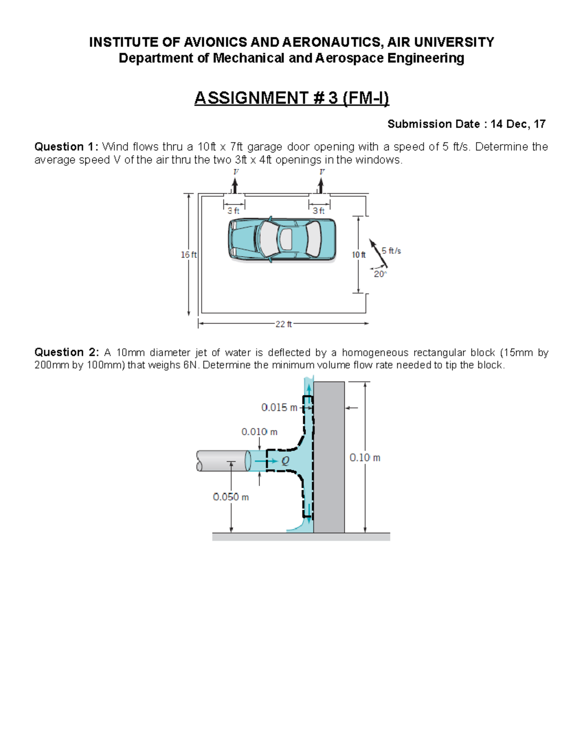 Assignment 2 - INSTITUTE OF AVIONICS AND AERONAUTICS, AIR UNIVERSITY ...