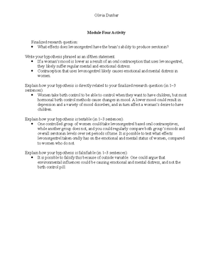 SCI 100 Module Four Activity Template - Use instructor feedback on that ...