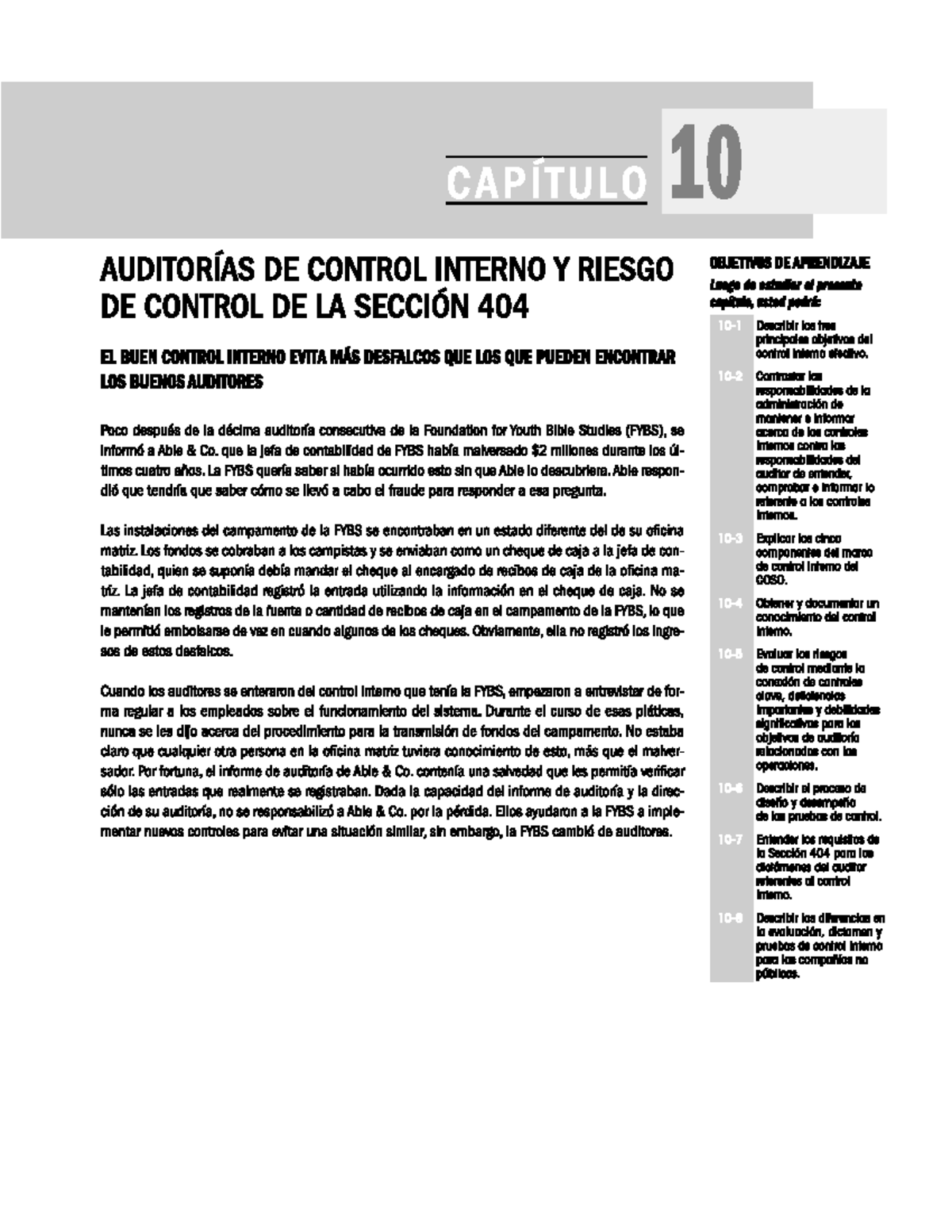 Capítulo 10; Control Interno - Auditoría I - Studocu