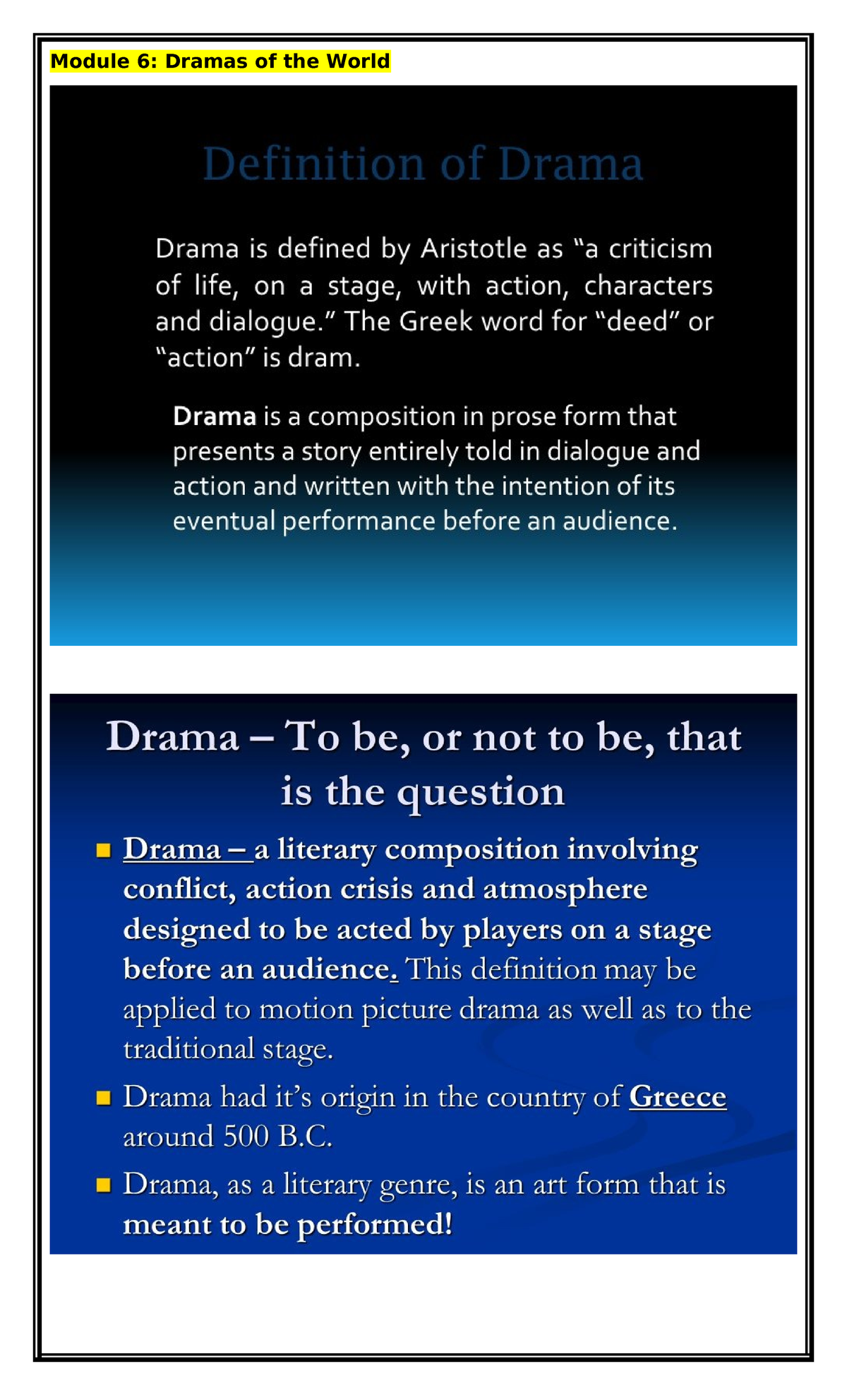 Module-6 World Lit - Module 6: Dramas of the World Medea Euripedes ...