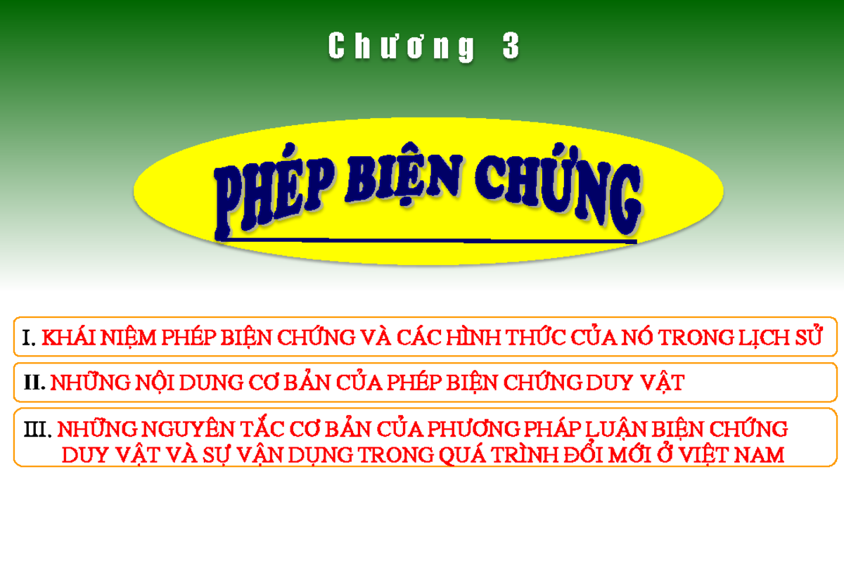 Chương 3 PhÉp BiỆn ChỨng C H ˆ Ù N G 3 IŸi Nieƒm PheŸp Bieƒn Ch÷Ÿng