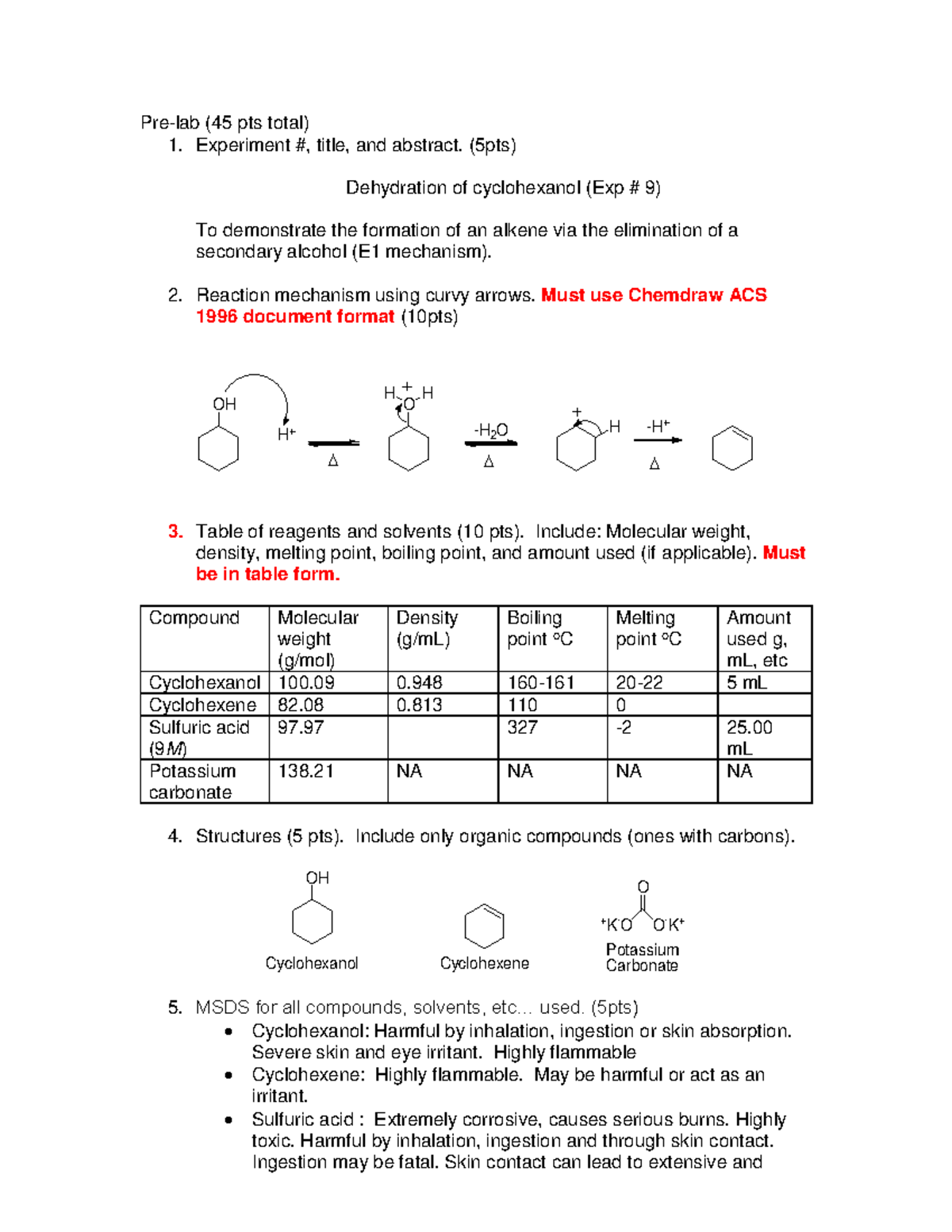 Lab report example - Pre-lab (45 pts total) 1. Experiment #, title, and ...